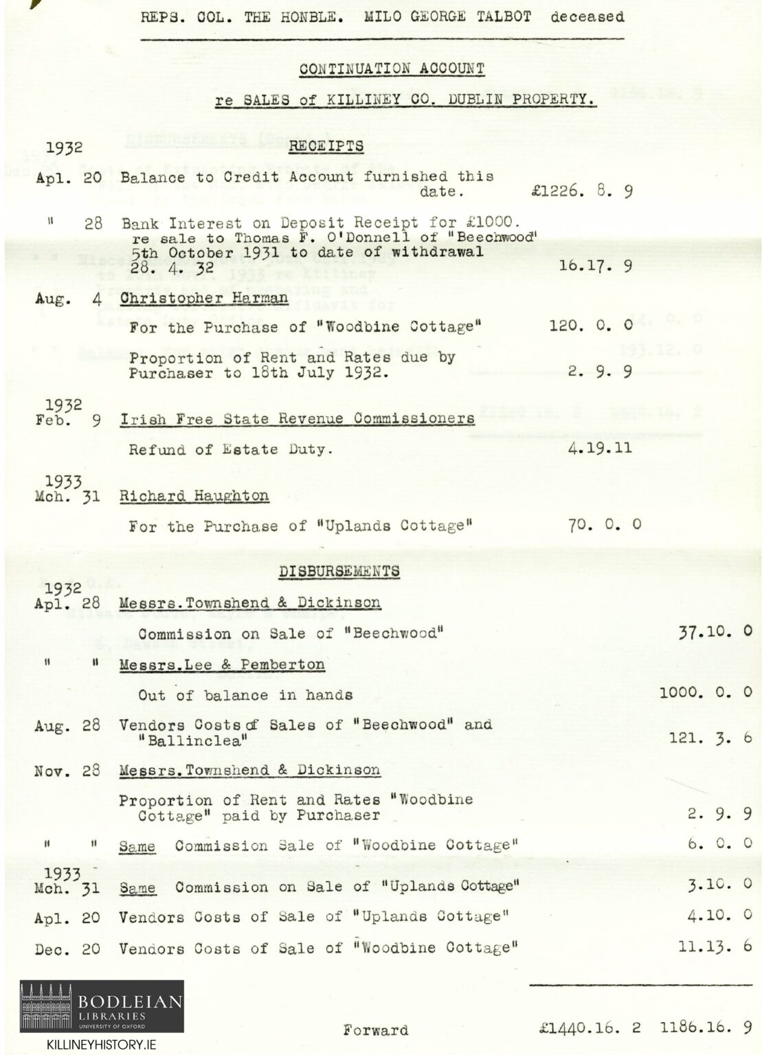 The Killiney Estate of the Talbots de Malahide – Killiney History